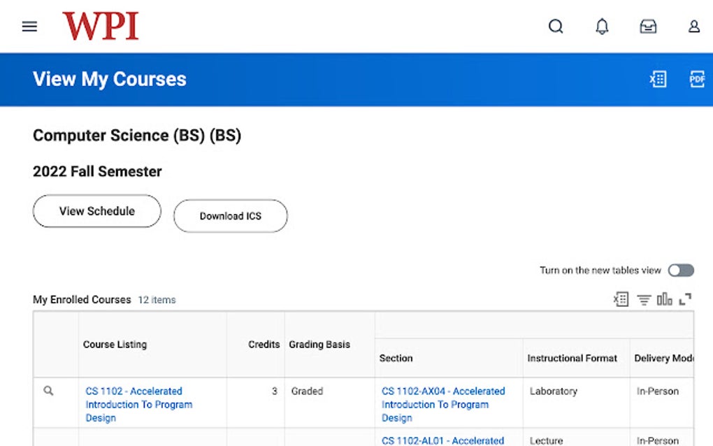 WPI Schedule Exporter for Google Chrome - Extension Download
