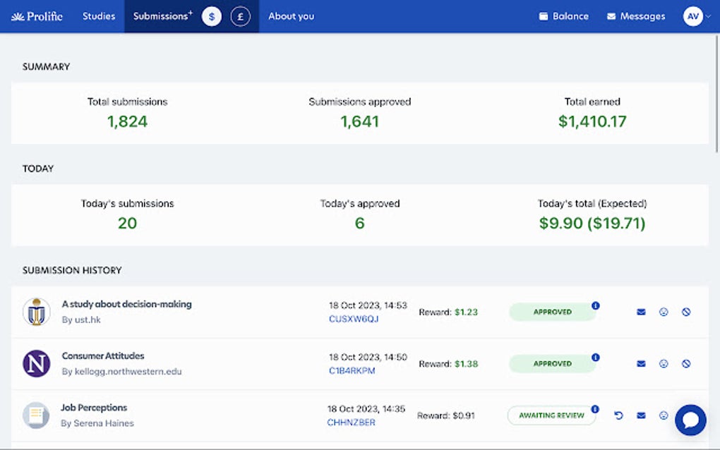 Prolific Submissions Plus for Google Chrome - Extension Download