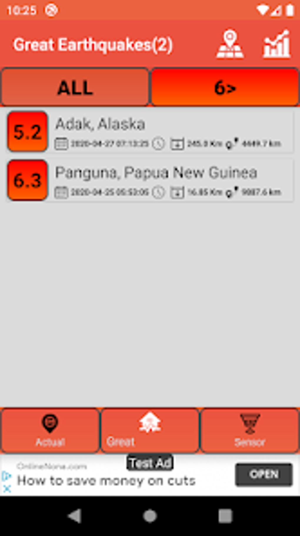 Last EarthquakesNotification for Android - Download