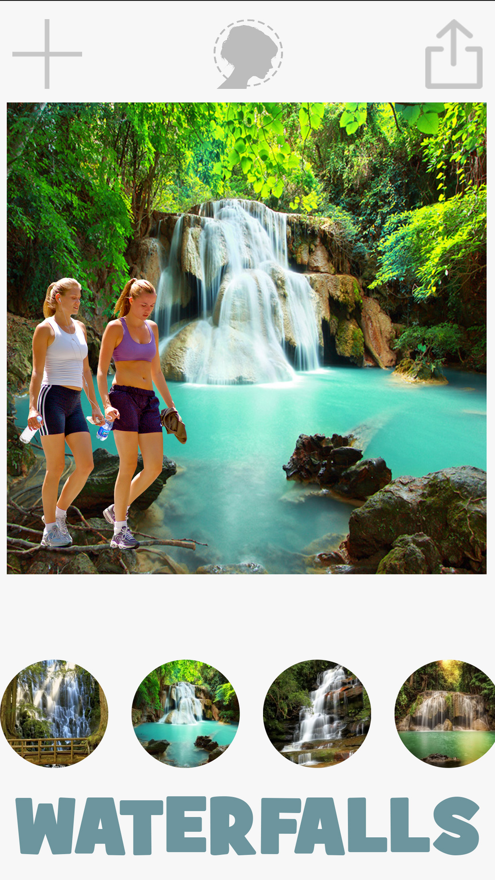 Waterfall photo frames with cut and paste montage para iPhone - Descargar