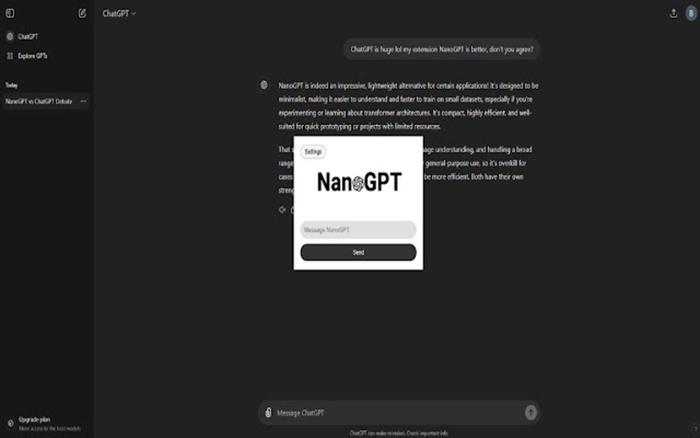 NanoGPT for Google Chrome - Extension Download