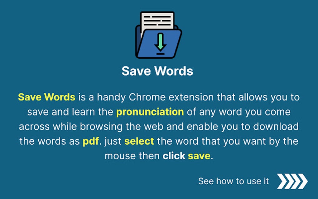 Save Words for Google Chrome - Extension Download