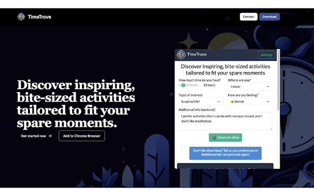 TimeTrove - Extension para Google Chrome - Extensión Descargar