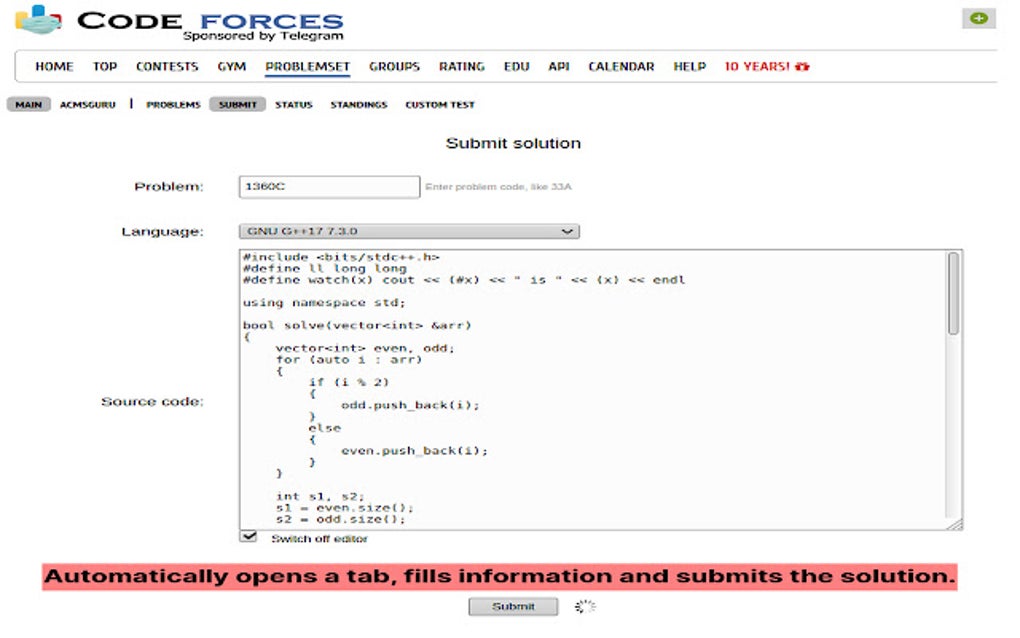CPH Submit for Google Chrome - Extension Download
