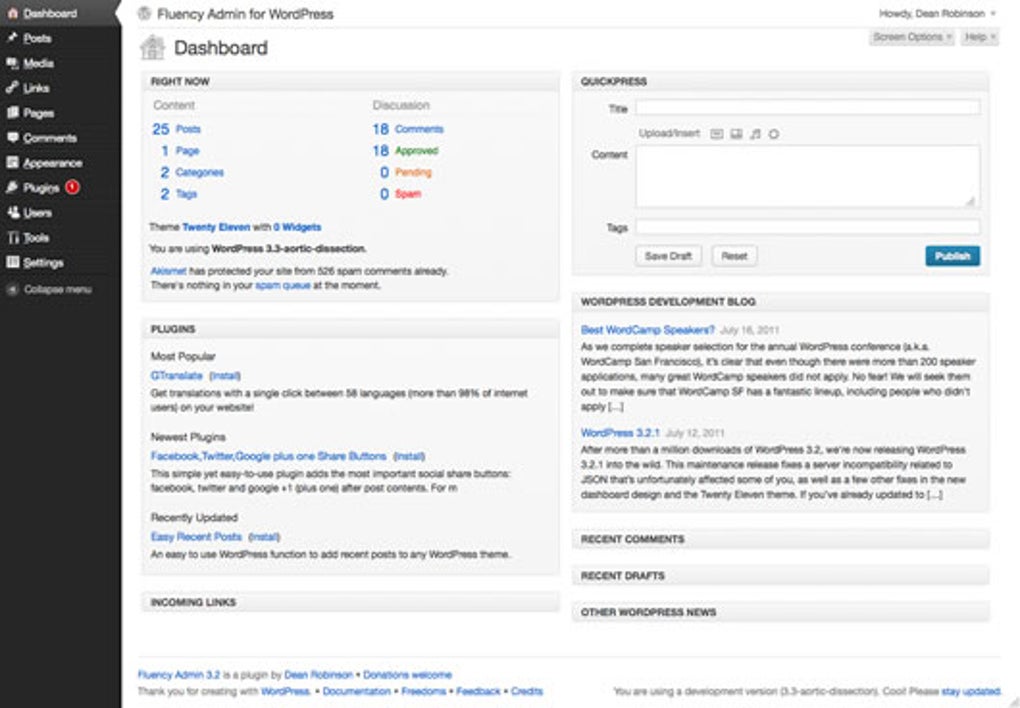Fluency Admin for WordPress - Download