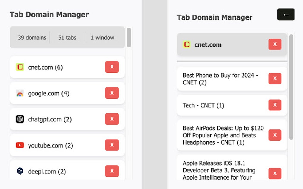 Tab Domain Manager for Google Chrome - Extension Download