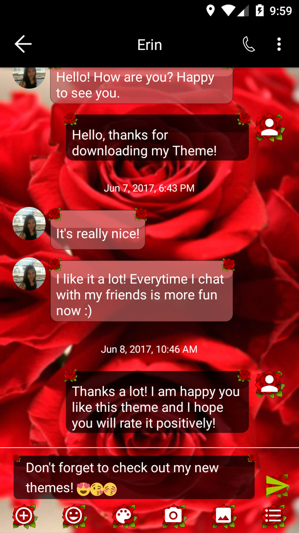 SMS Messages Love Rose Theme APK for Android - Download