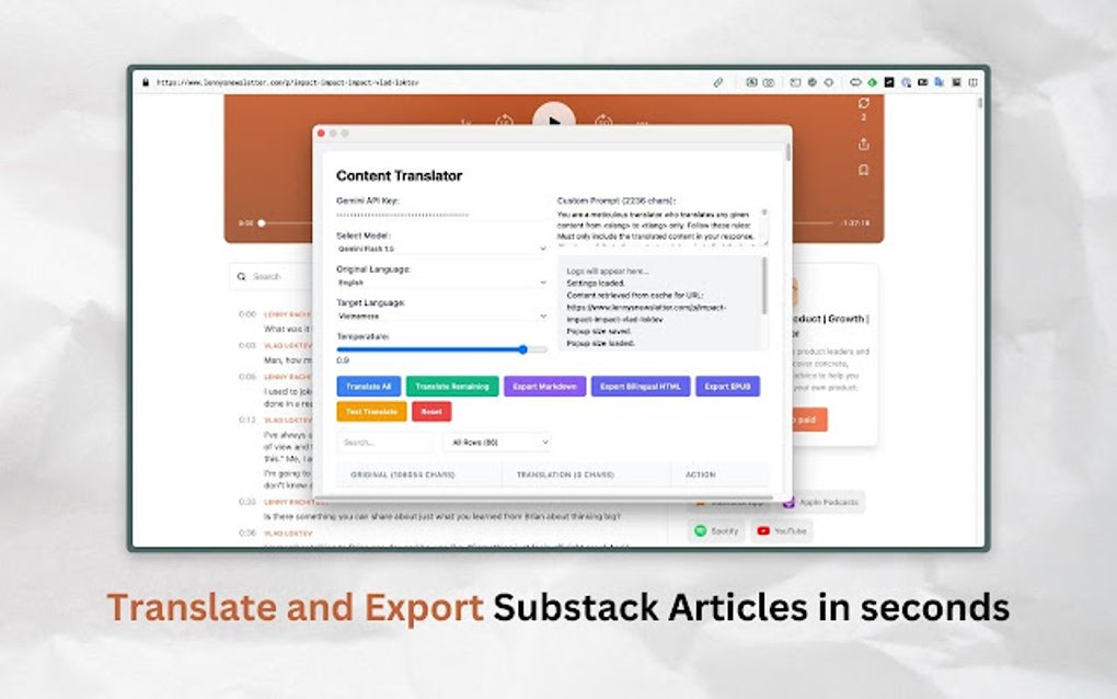 Substack Content Translator with Gemini Google Chrome 용 - 확장 프로그램 다운로드