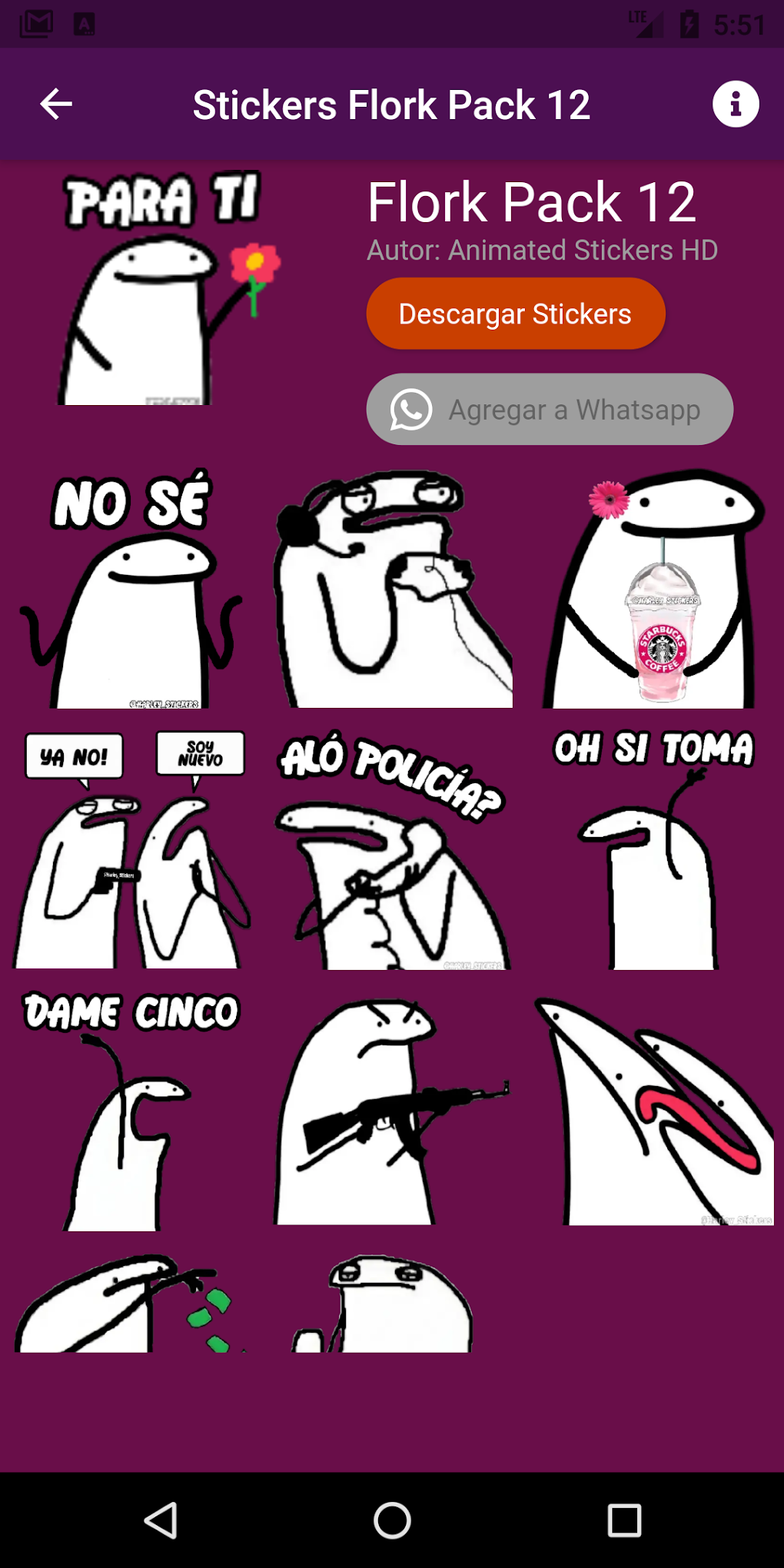 Flork Stickers - Animated para Android - Descargar