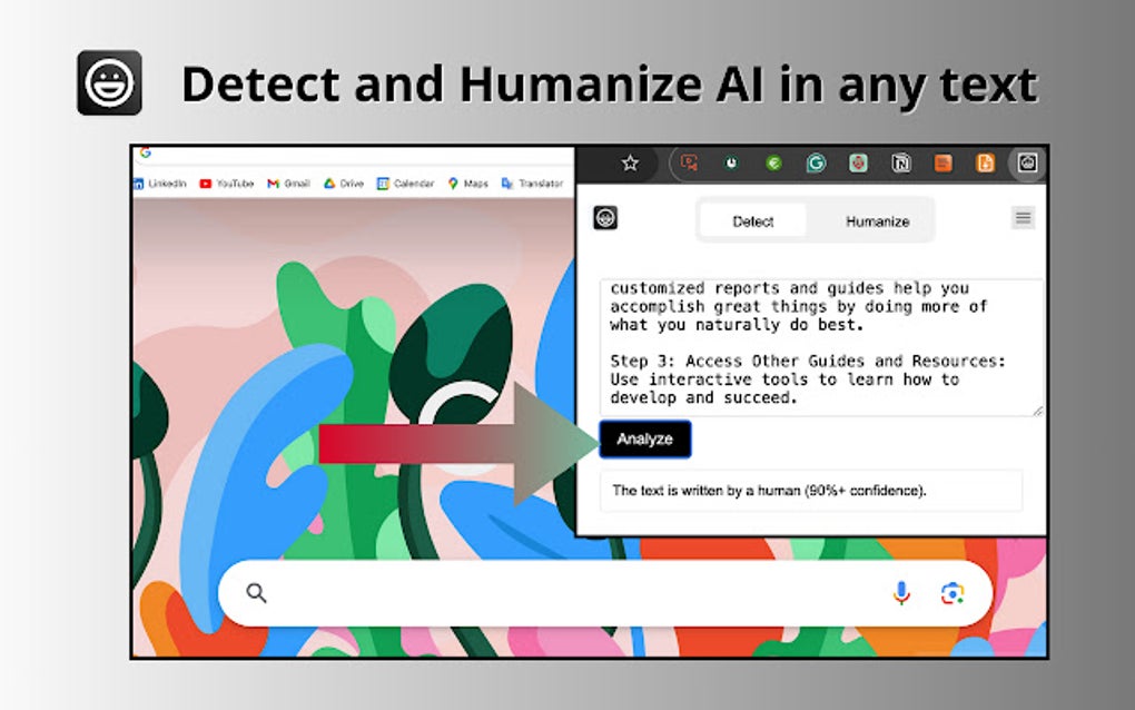 Detect and Humanize AI สำหรับ Google Chrome - ส่วนขยาย ดาวน์โหลด