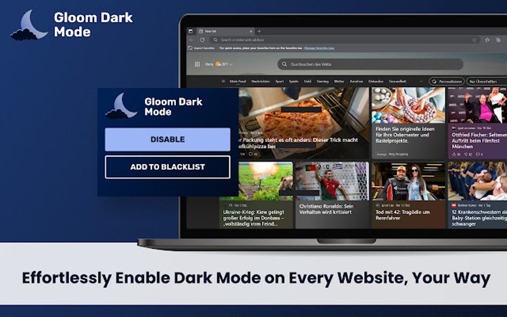 Gloom Dark Mode pour Google Chrome - Extension Télécharger