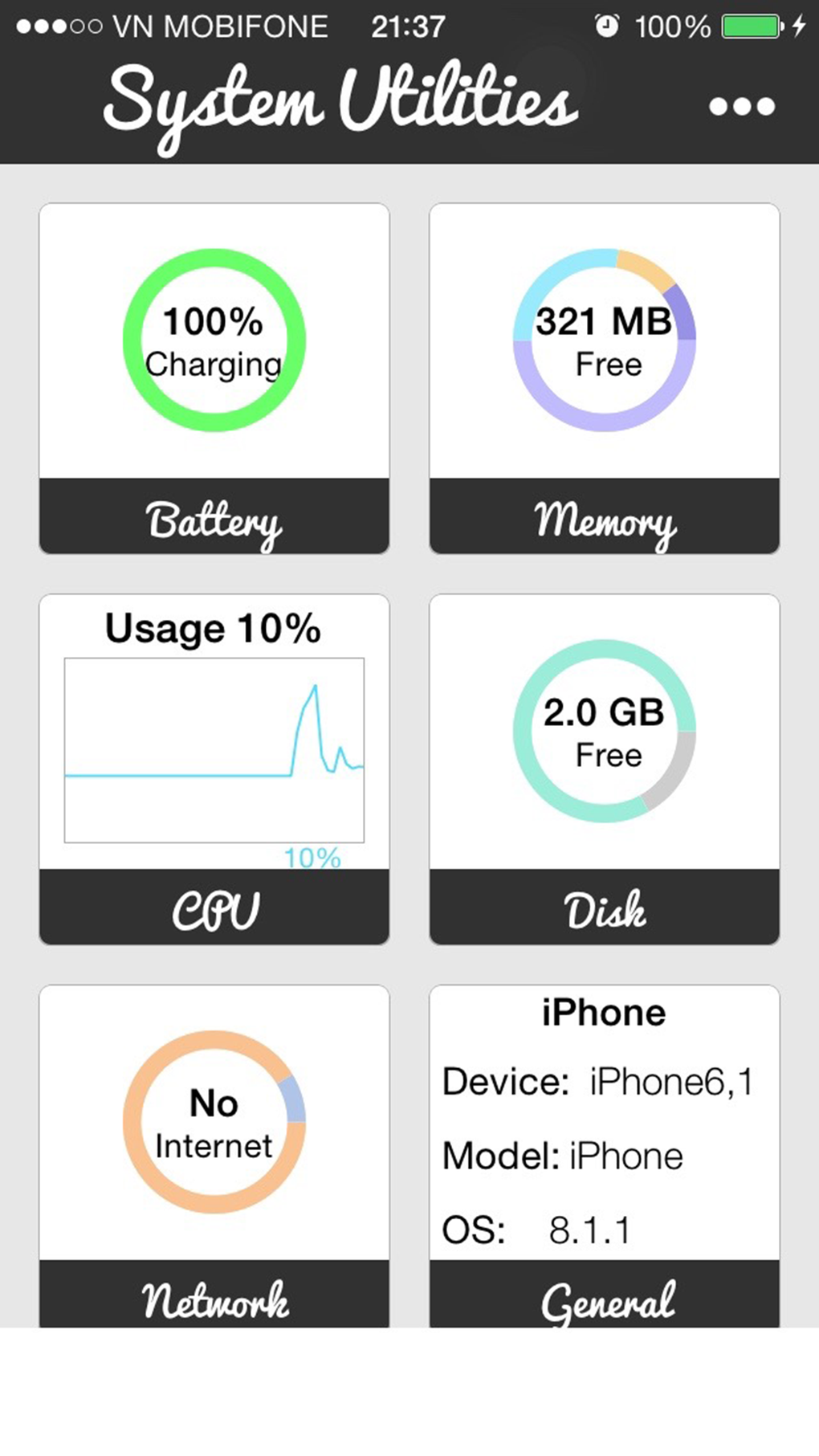 System Utilities - Check System InformationMemory para iPhone - Descargar