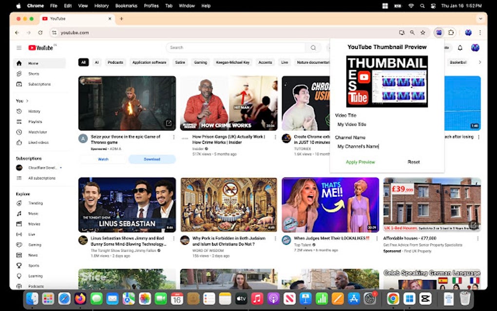 YouTube Thumbnail Preview by Mivi Google Chrome 용 - 확장 프로그램 다운로드