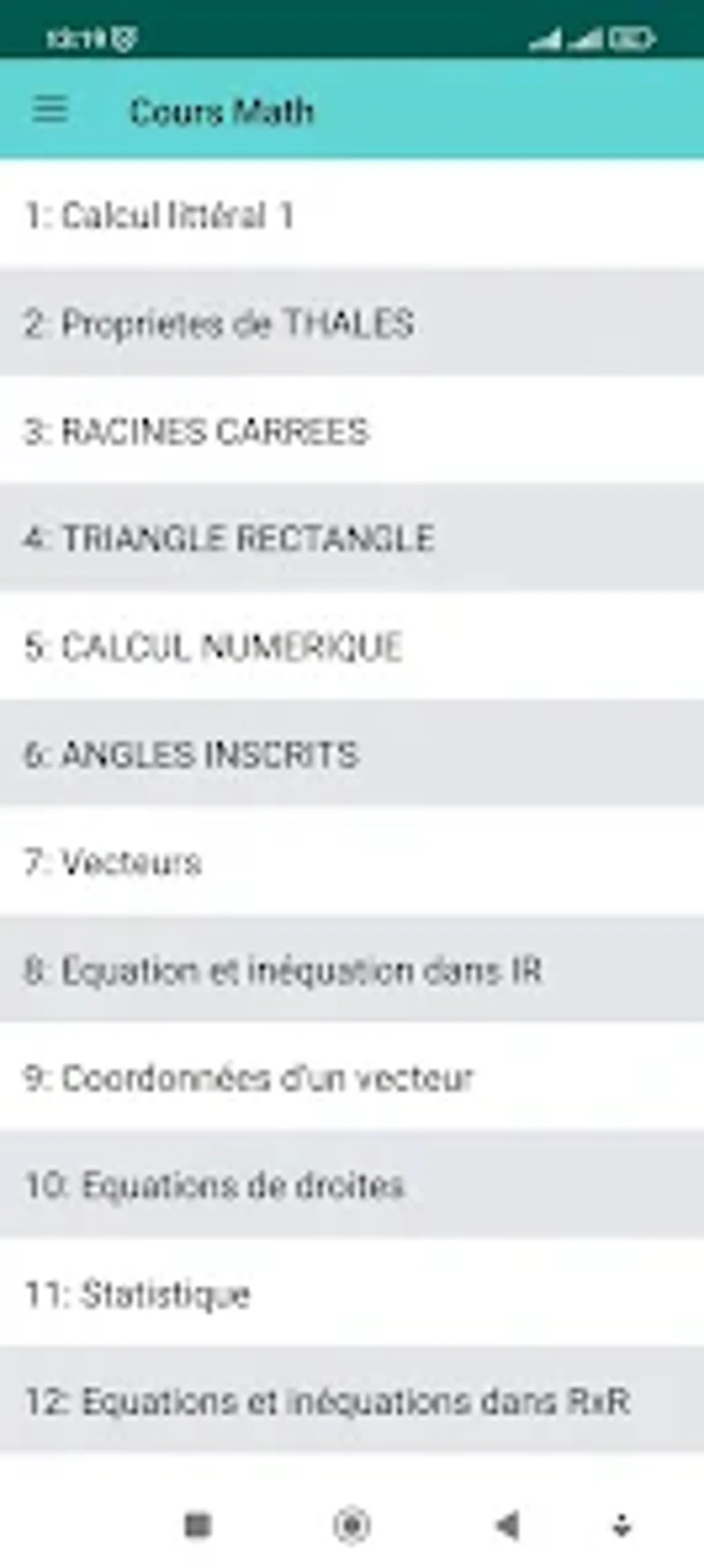 Cours de maths 3ème pour Android - Télécharger