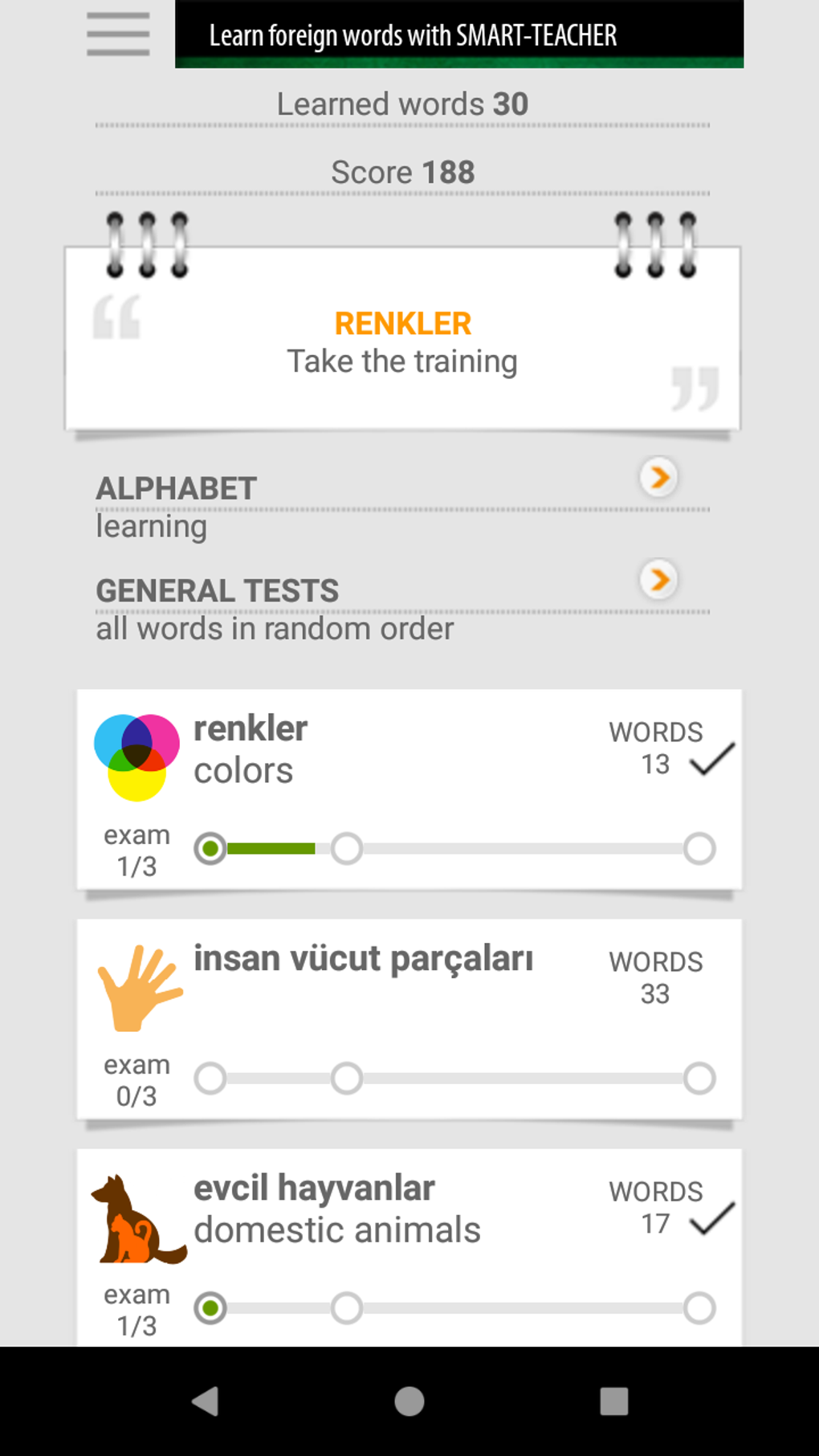 Learn Turkish words with ST APK para Android - Descargar Learn Turkish words with ST APK para Android - Descargar