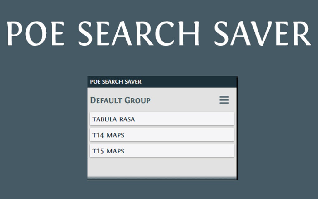 POE Search Saver for Google Chrome - Extension Download