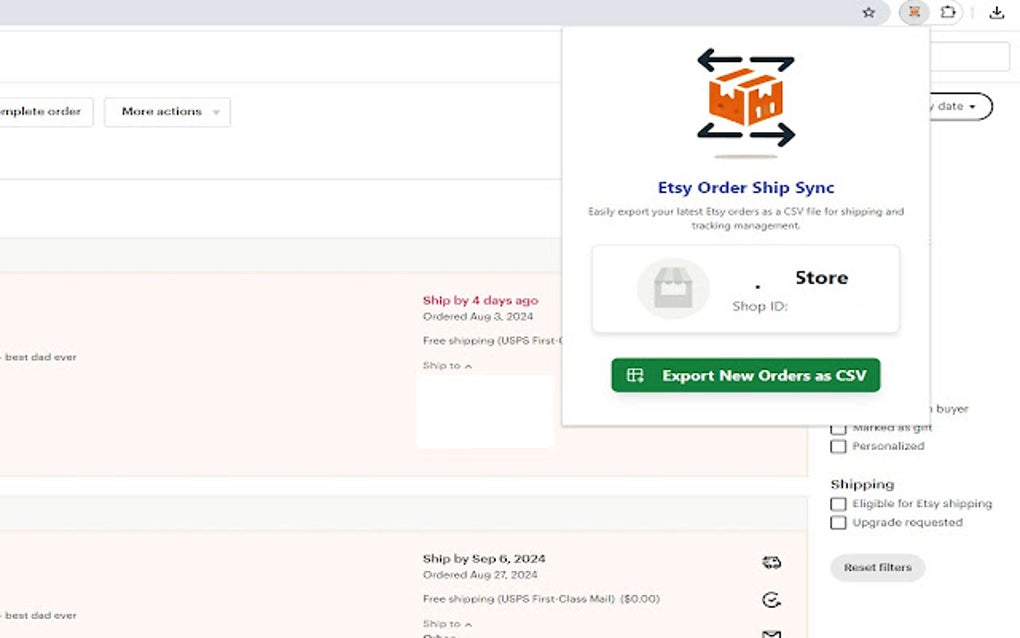 Etsy Order Ship Sync for Google Chrome - Extension Download