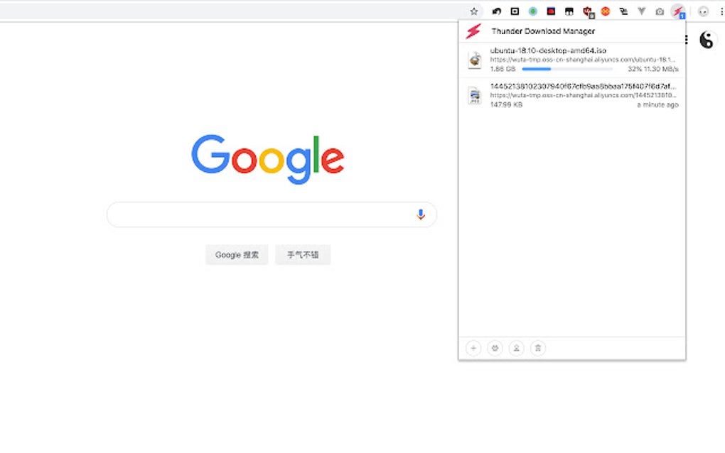 Thunder Download Manager cho Google Chrome - Tiện ích mở rộng Tải về