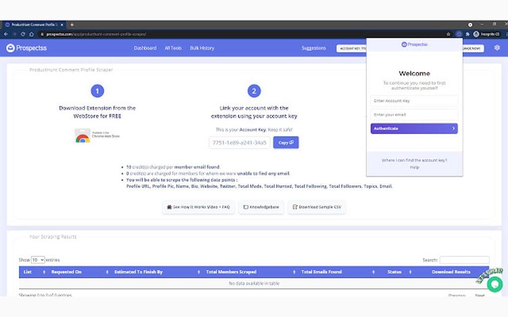 ProductHunt Comment Profile Scraper for Google Chrome - Extension Download