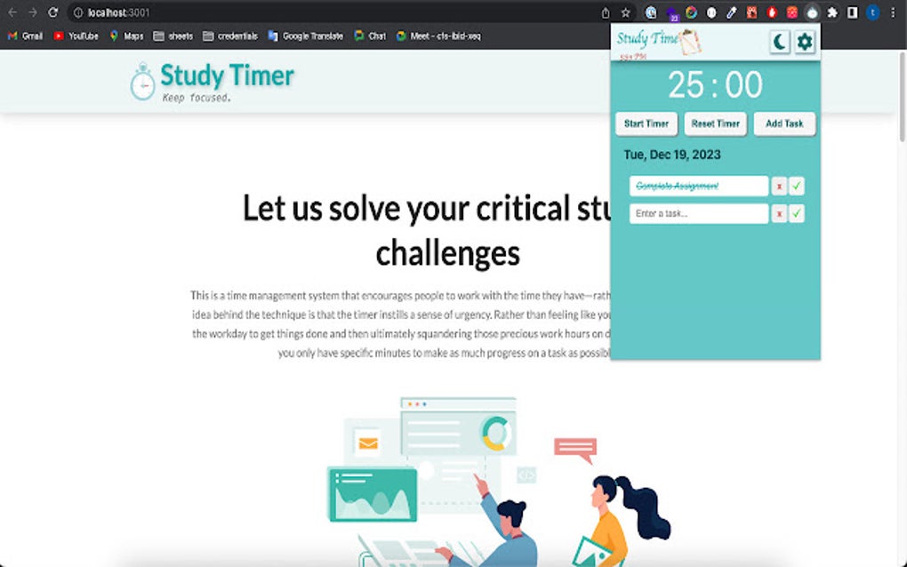 Study Timer cho Google Chrome - Tiện ích mở rộng Tải về