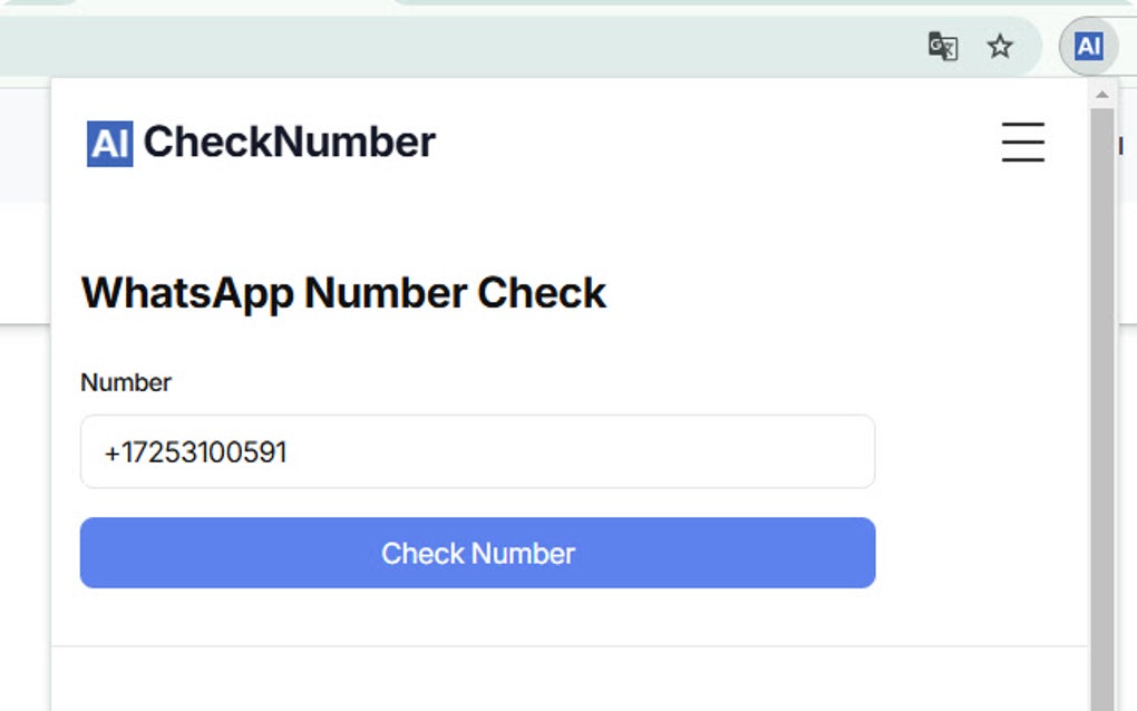 WA Number Checker - CheckNumber.AI para Google Chrome - Extensión Descargar