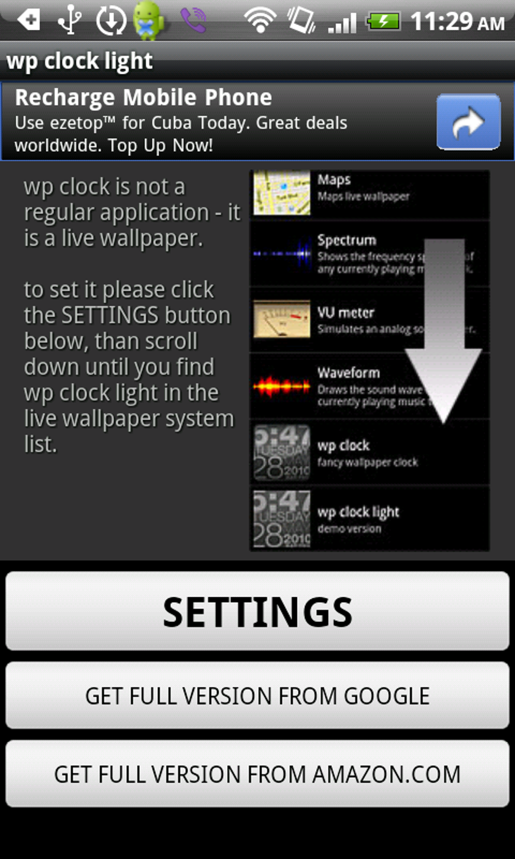 Wp clock light para Android - Descargar