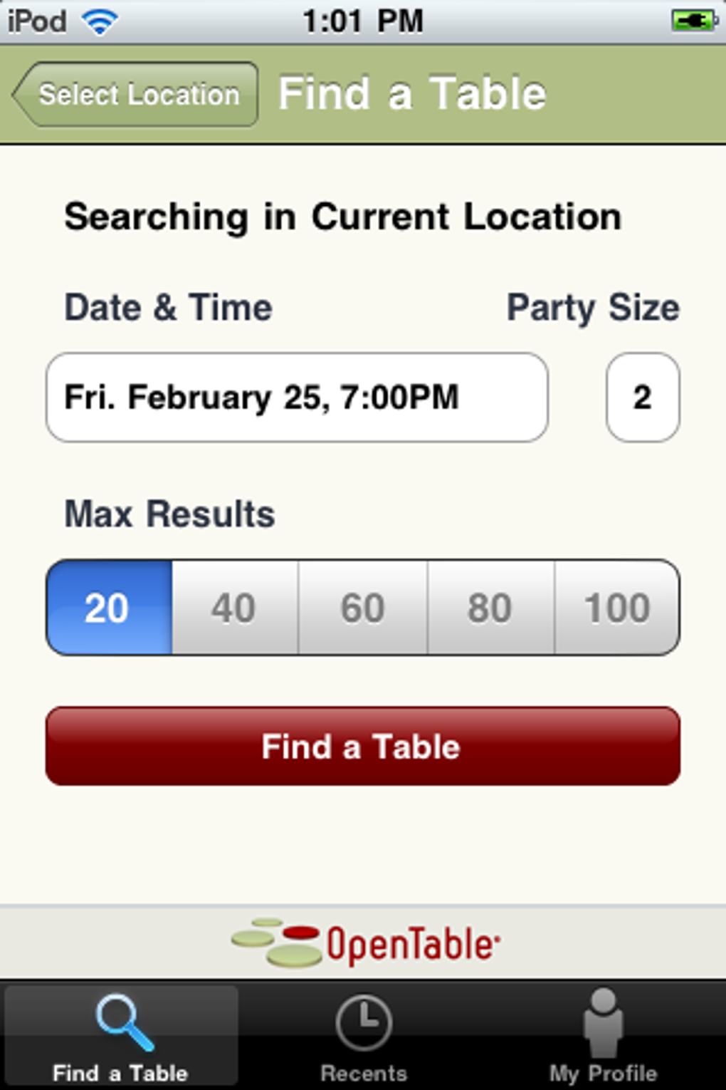 OpenTable for iPhone - Download