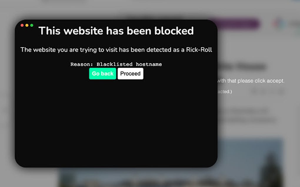 RickRoll Blocker pour Google Chrome - Extension Télécharger