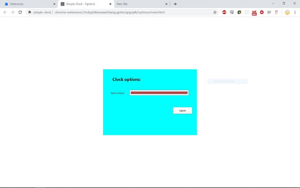 simple clock Google Chrome 용 - 확장 프로그램 다운로드