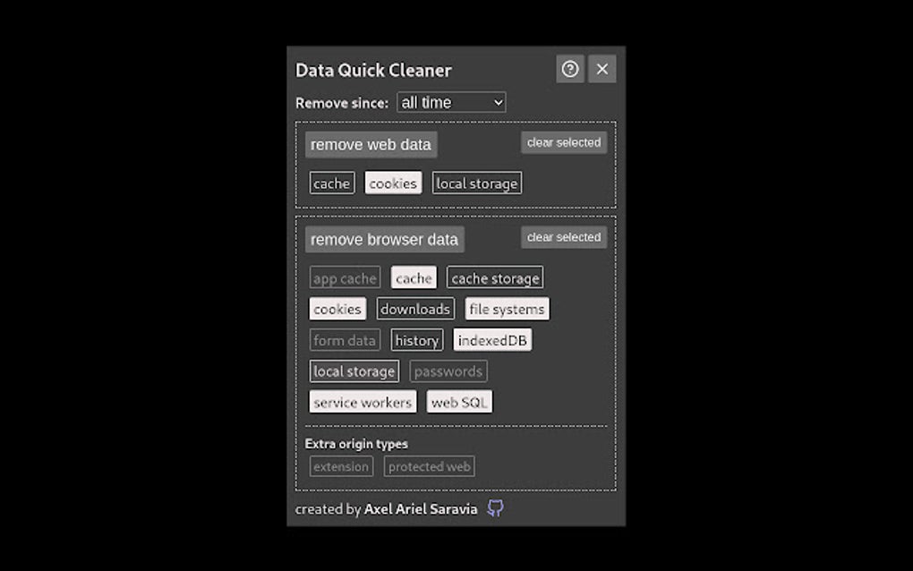 Data quick cleaner Google Chrome 용 - 확장 프로그램 다운로드