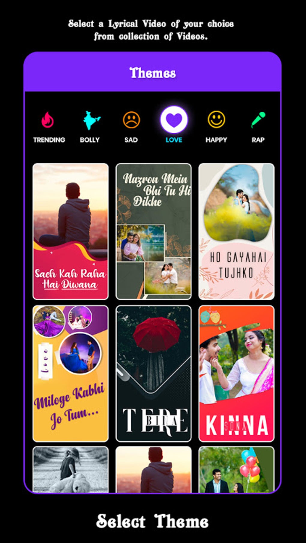 SBit Lyrics Video : Lyrical Bit Video Status Maker APK para Android - Descargar