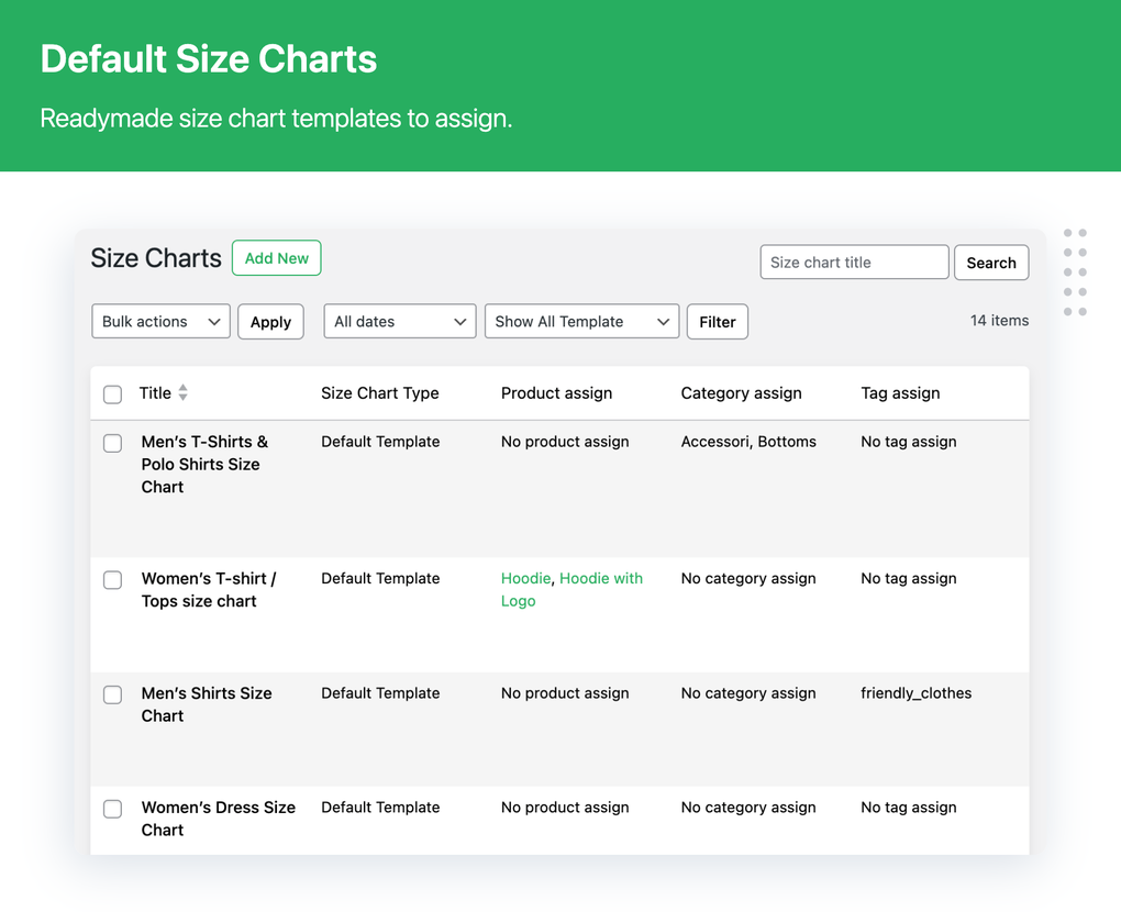 Product Size Charts Plugin for WooCommerce for WordPress - Download
