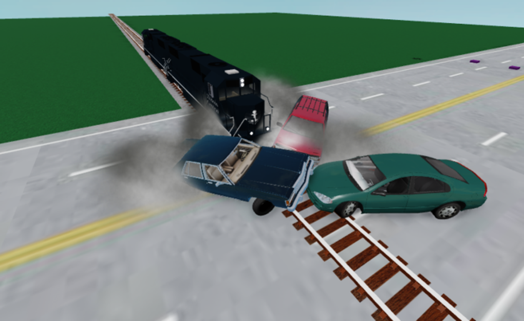 Drive a Car into Track and Hit by Train สำหรับ ROBLOX - เกม ดาวน์โหลด