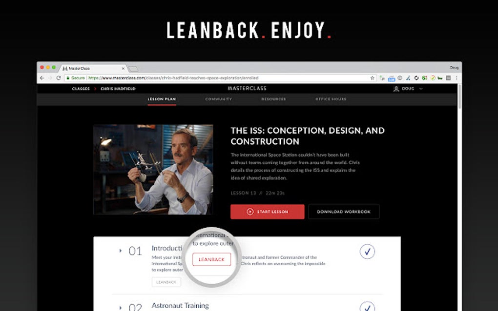 MasterClass LeanBack for Google Chrome - Extension Download