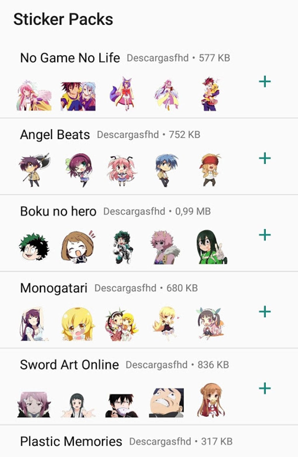 Anime stickers APK สำหรับ Android - ดาวน์โหลด