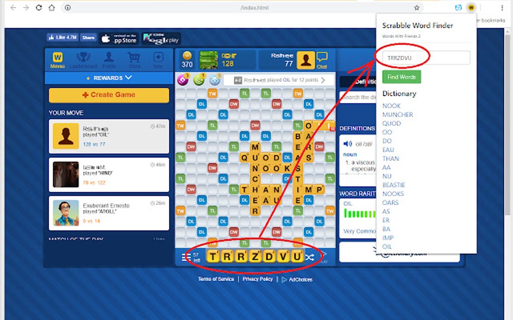Scrabble Word Finder for Google Chrome - Extension Download