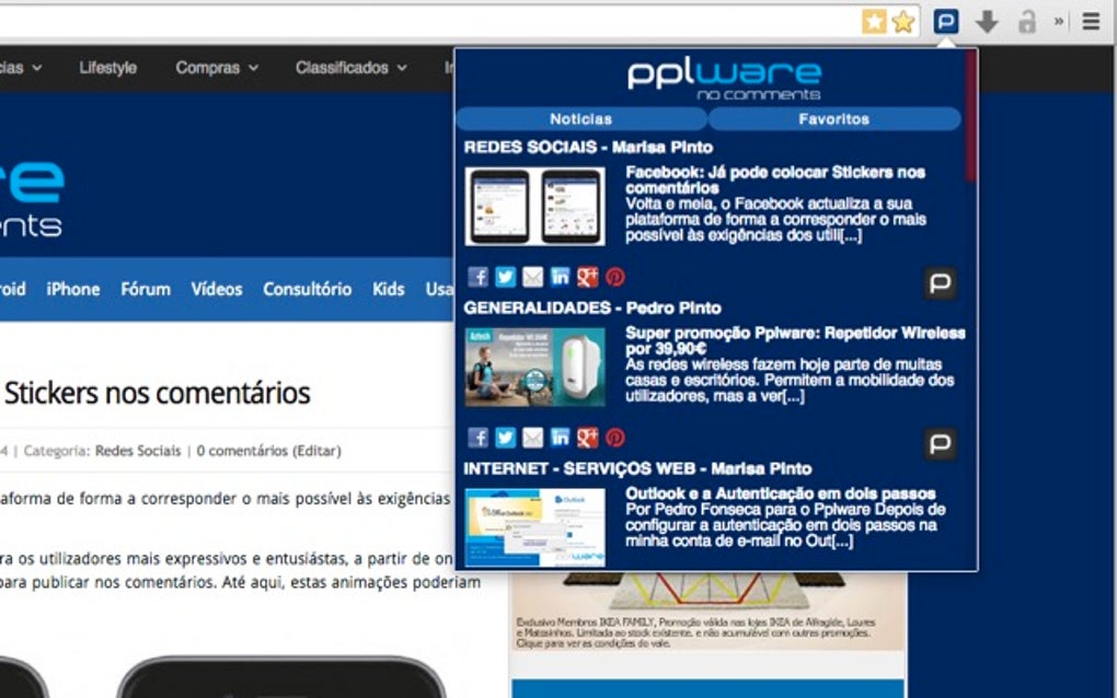 Pplware para Google Chrome - Extensión Descargar