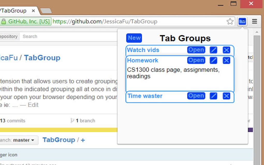 Tab Group Google Chrome 용 - 확장 프로그램 다운로드