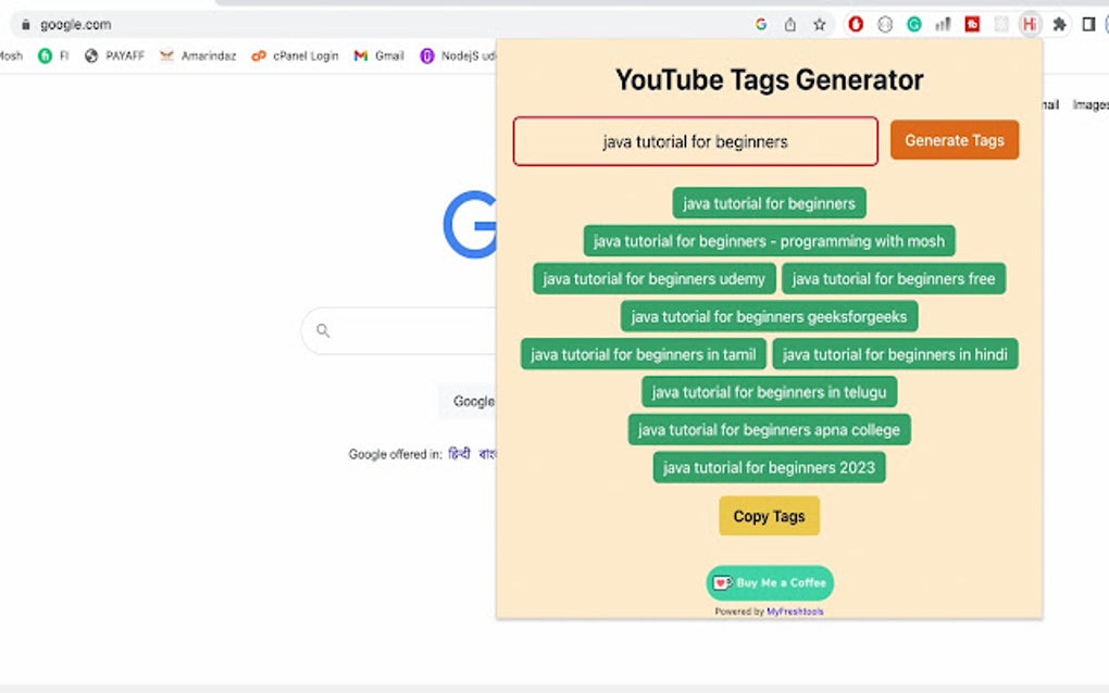 YouTube Tags Generator Google Chrome 용 - 확장 프로그램 다운로드