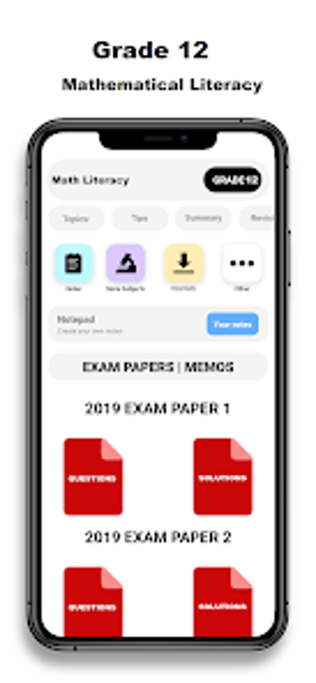 Grade 12 Mathematical Literacy per Android - Download
