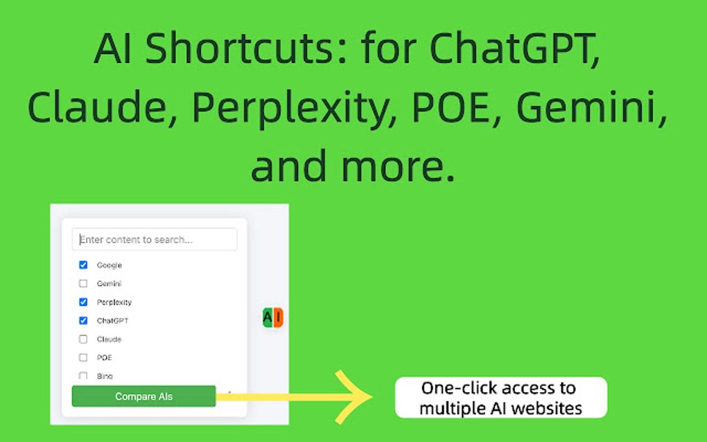 AI Shortcuts - for ChatGPT, Gemini, DeepSeek and more. cho Google ...