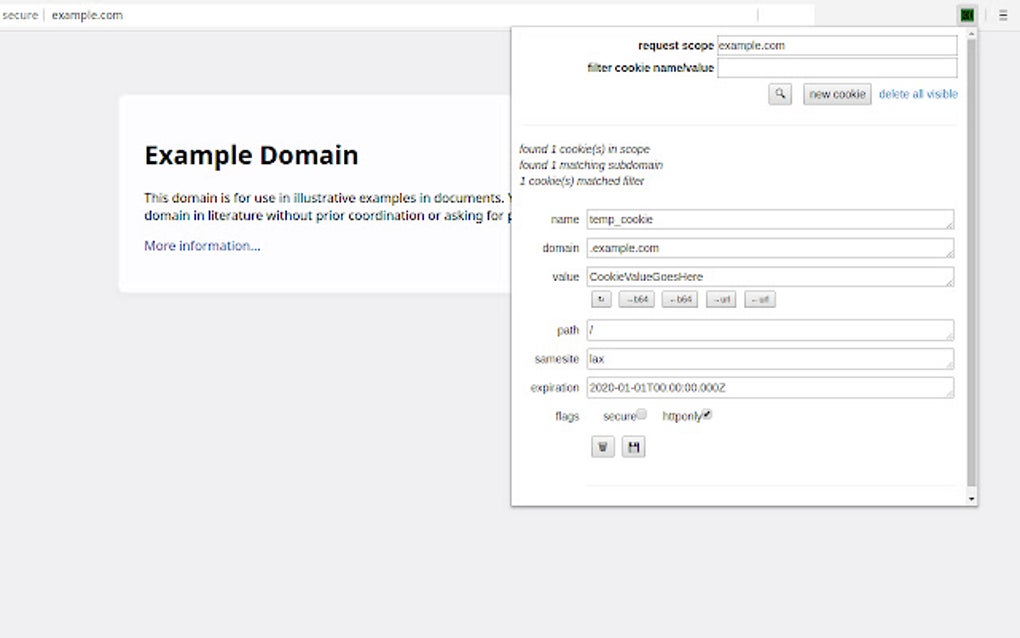 Open Cookie Editor for Google Chrome - Extension Download