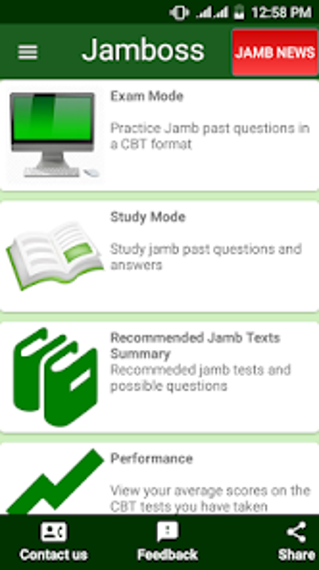Jamboss JAMB CBT POST-UTME for Android - Download