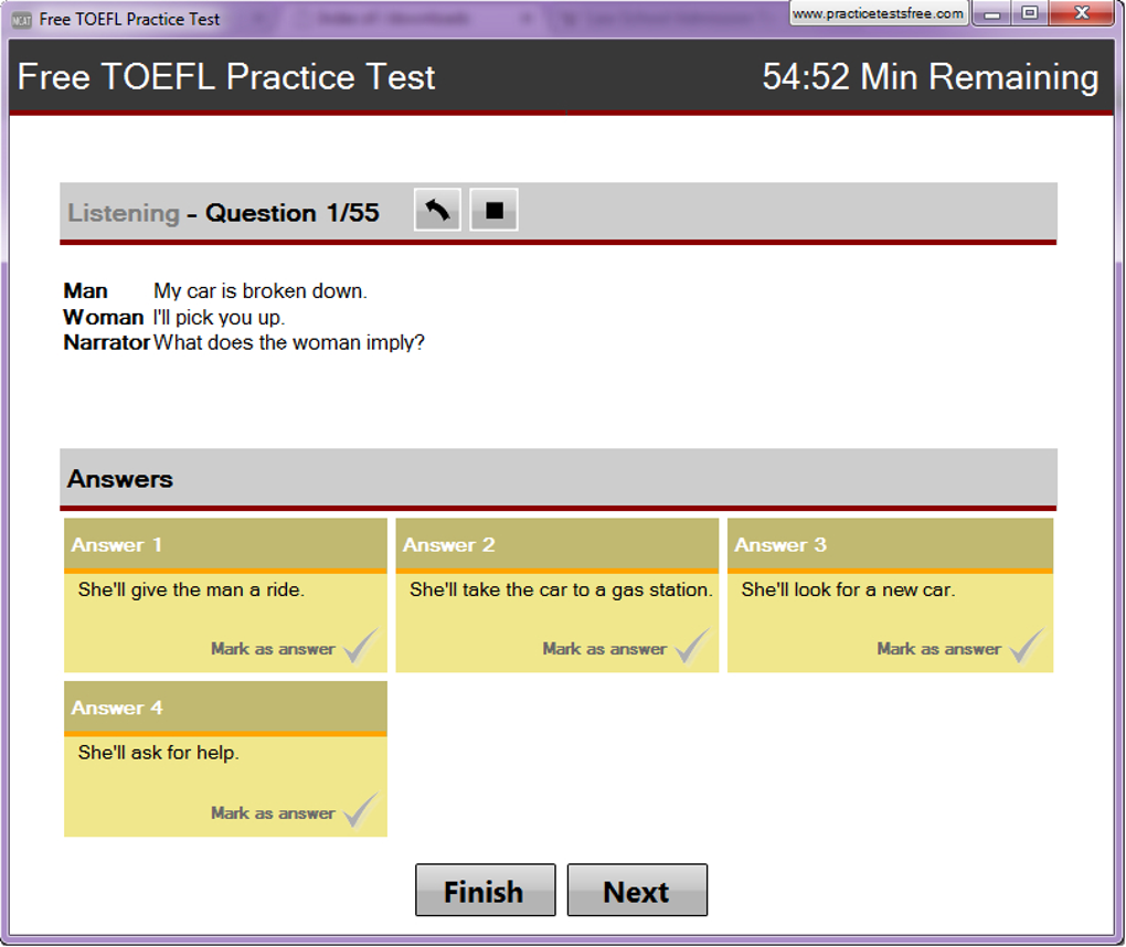 Free TOEFL Practice Test Download