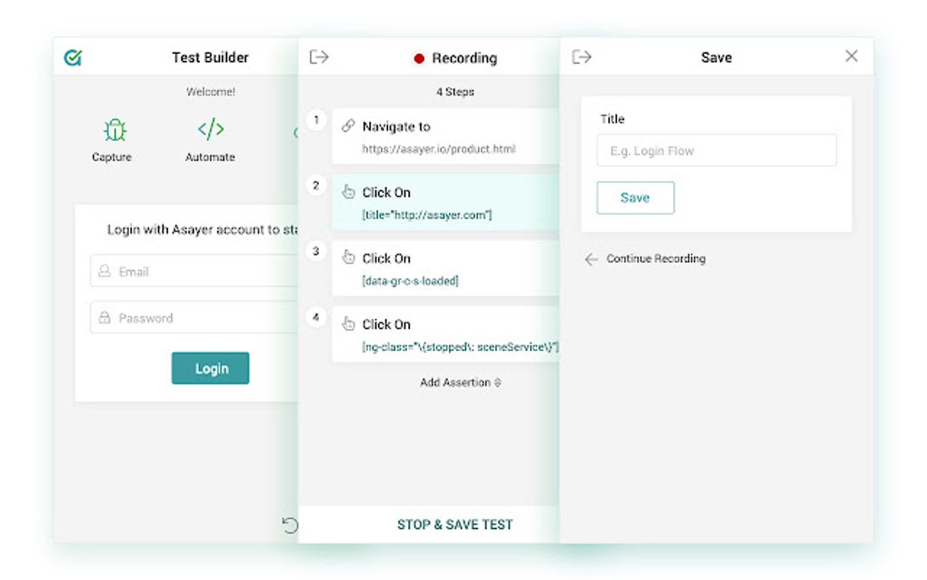 Asayer - Test Recorder for Google Chrome - Extension Download