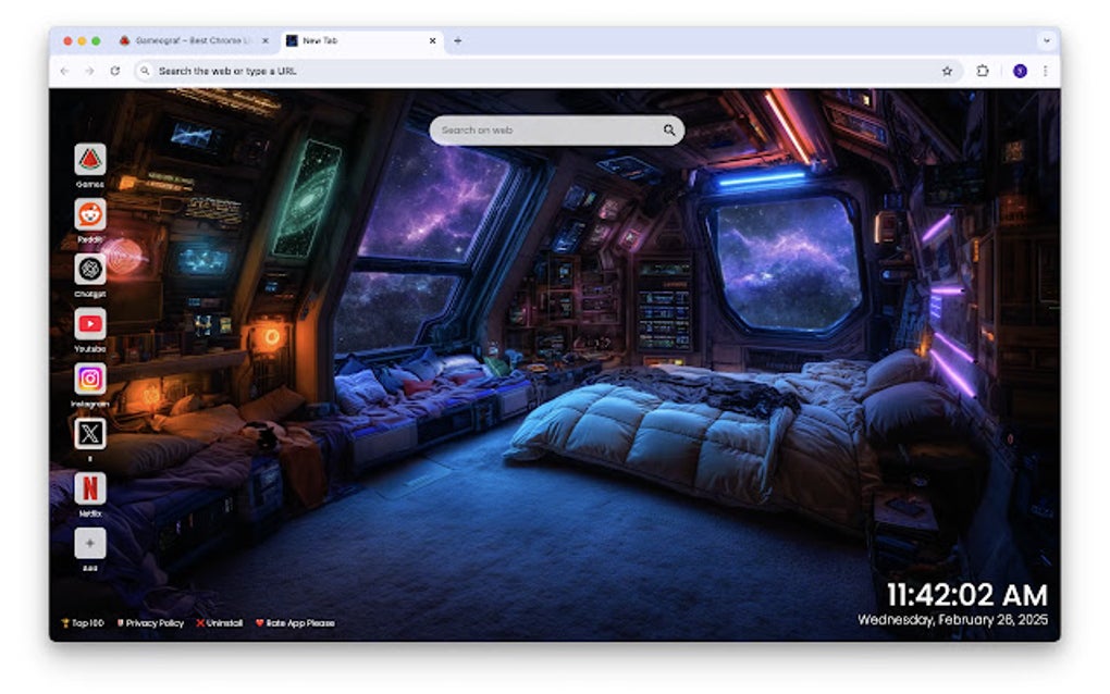 Lofi Space Room Live Wallpaper para Google Chrome - Extensión Descargar