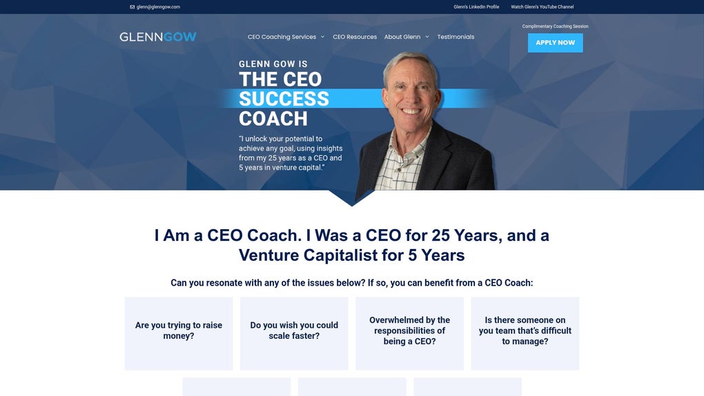 AI CEO Coach by Glenn Gow for AI business: review, features & use cases