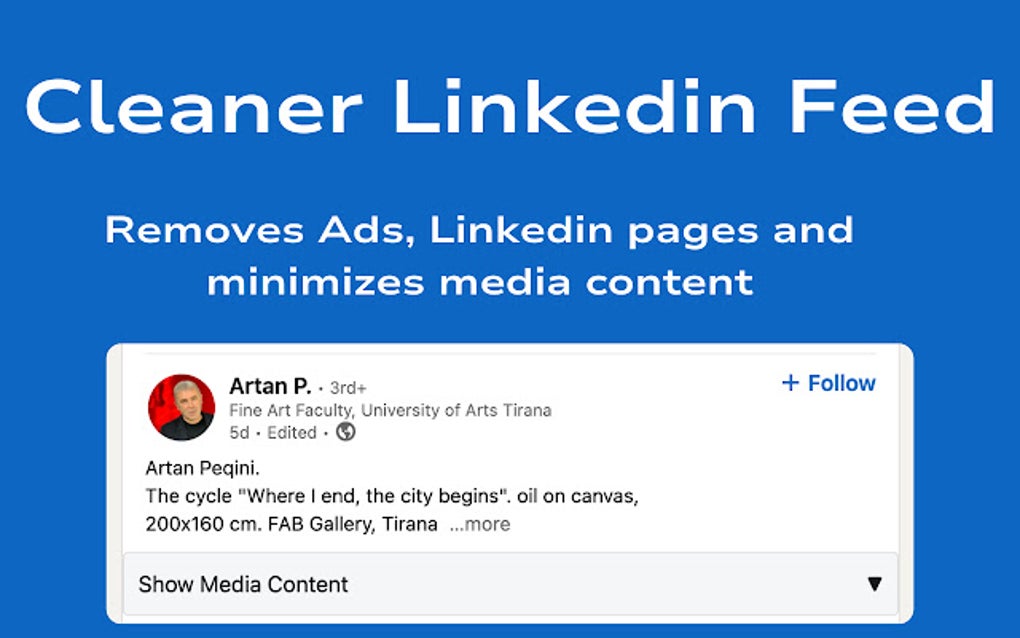 Clean your Linkedin feed cho Google Chrome - Tiện ích mở rộng Tải về