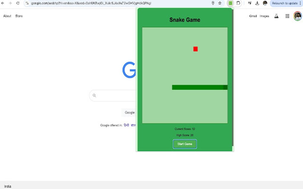 Snake Game para Google Chrome - Extensión Descargar