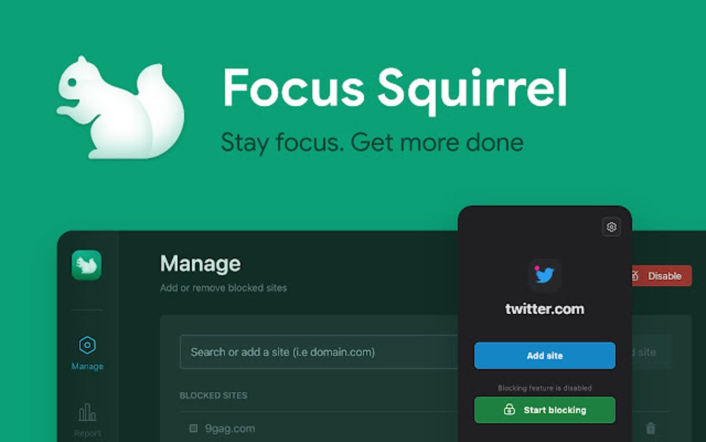 Focus Squirrel - Free Site Blocker for Google Chrome - Extension Download